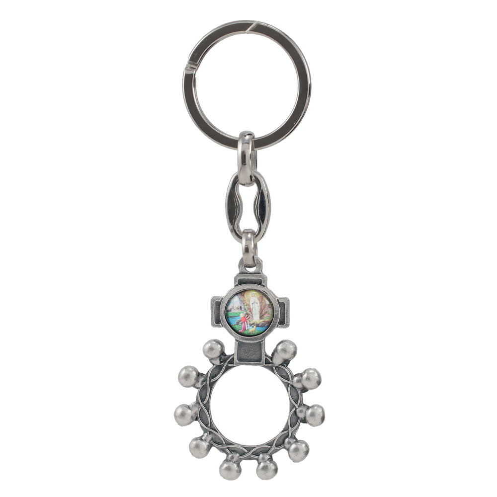 St. Christopher Our Lady of Lourdes Rosary Decade Keychain – Rosary Mart